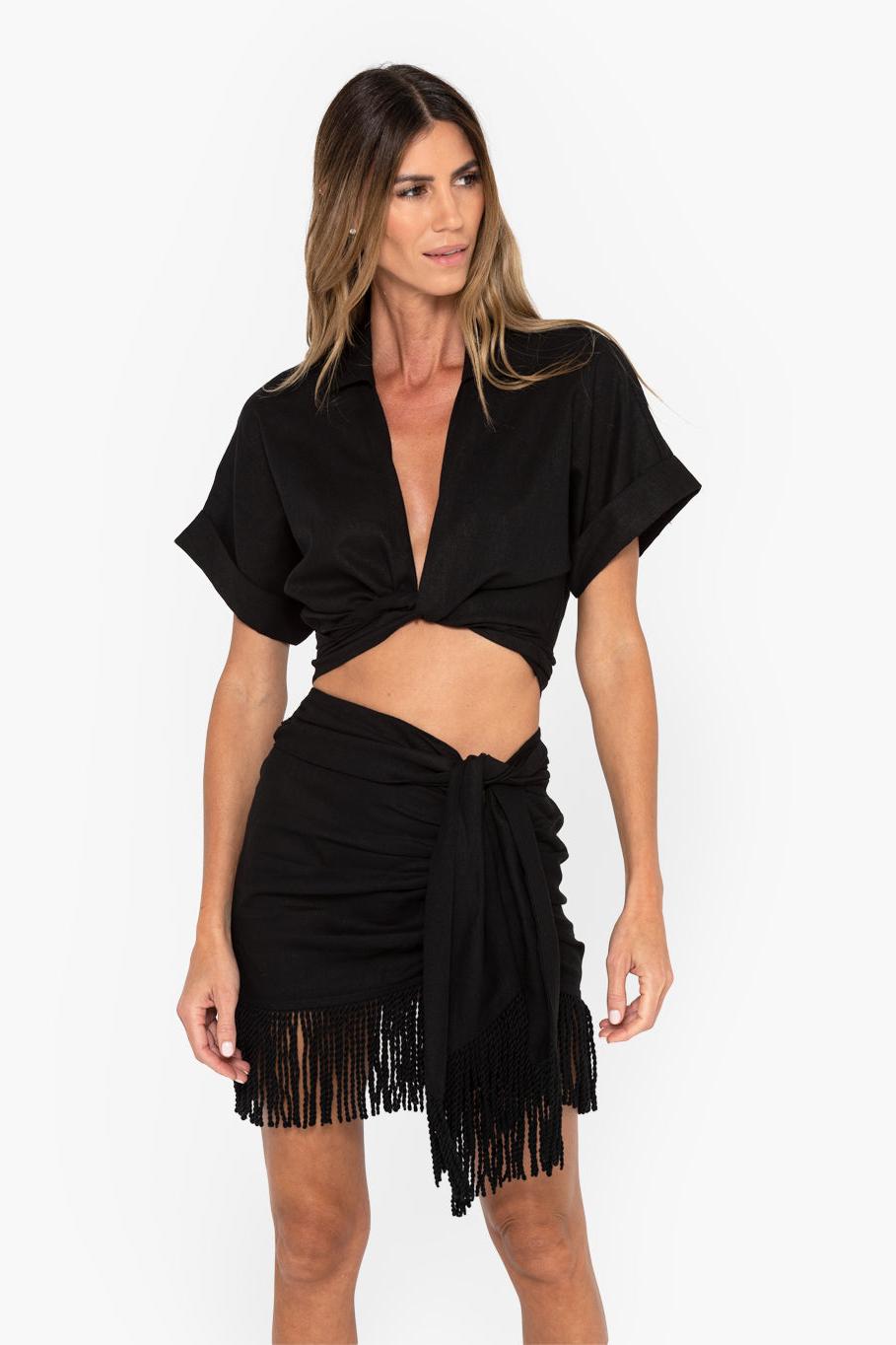 JBQ THE LABEL CHIARA TOP IN BLACK – Big Drop NYC