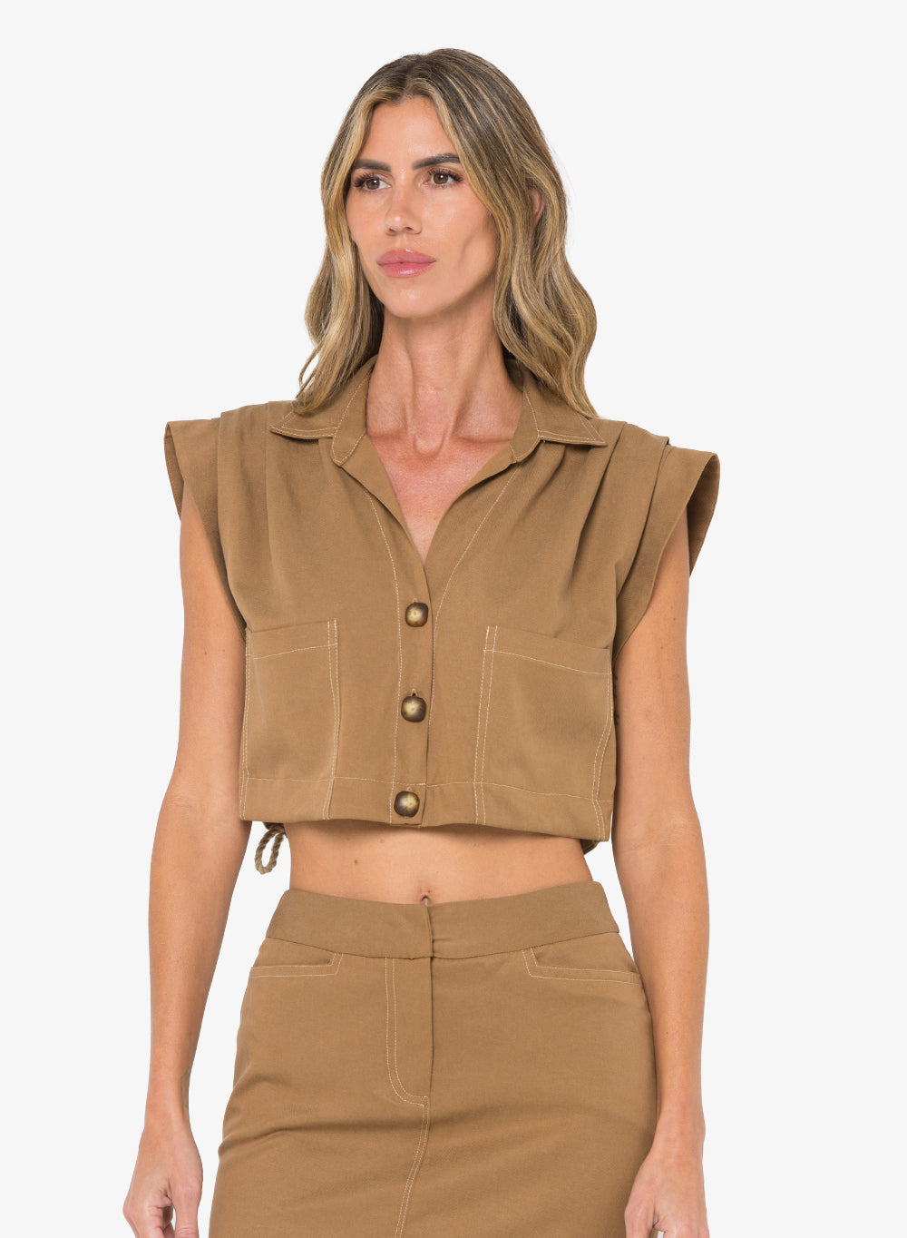 JBQ THE LABEL PREEN TOP IN CARAMEL – Big Drop NYC